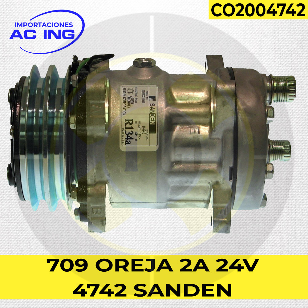 COMPRESOR 709 OREJA 2A 24V 4742 SANDEN REF CO2004742 – IMPORTACIONES AC ING