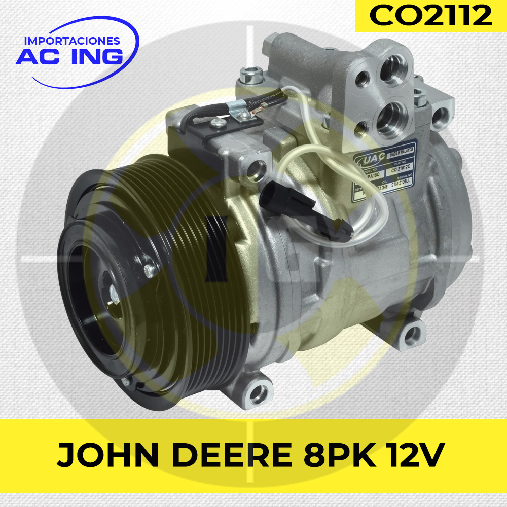 COMPRESOR JOHN DEERE 10PA15C 8PK 12V REF CO2112 – IMPORTACIONES AC ING