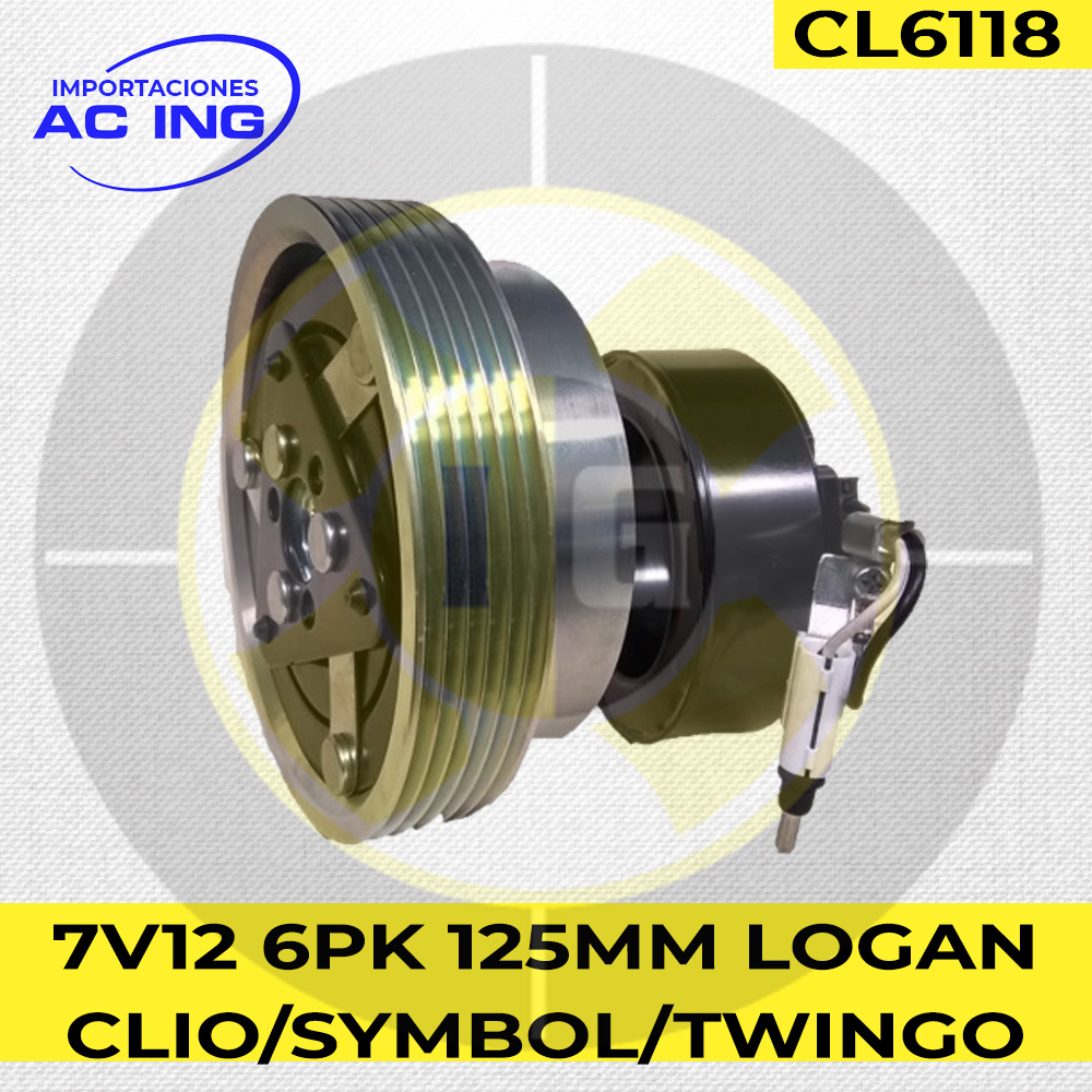 CLUTCH RENAULT CLIO/LOGAN/SYMBOL/KANGOO/CITIUS/TWINGO 7V12 6PK 125 MM ...