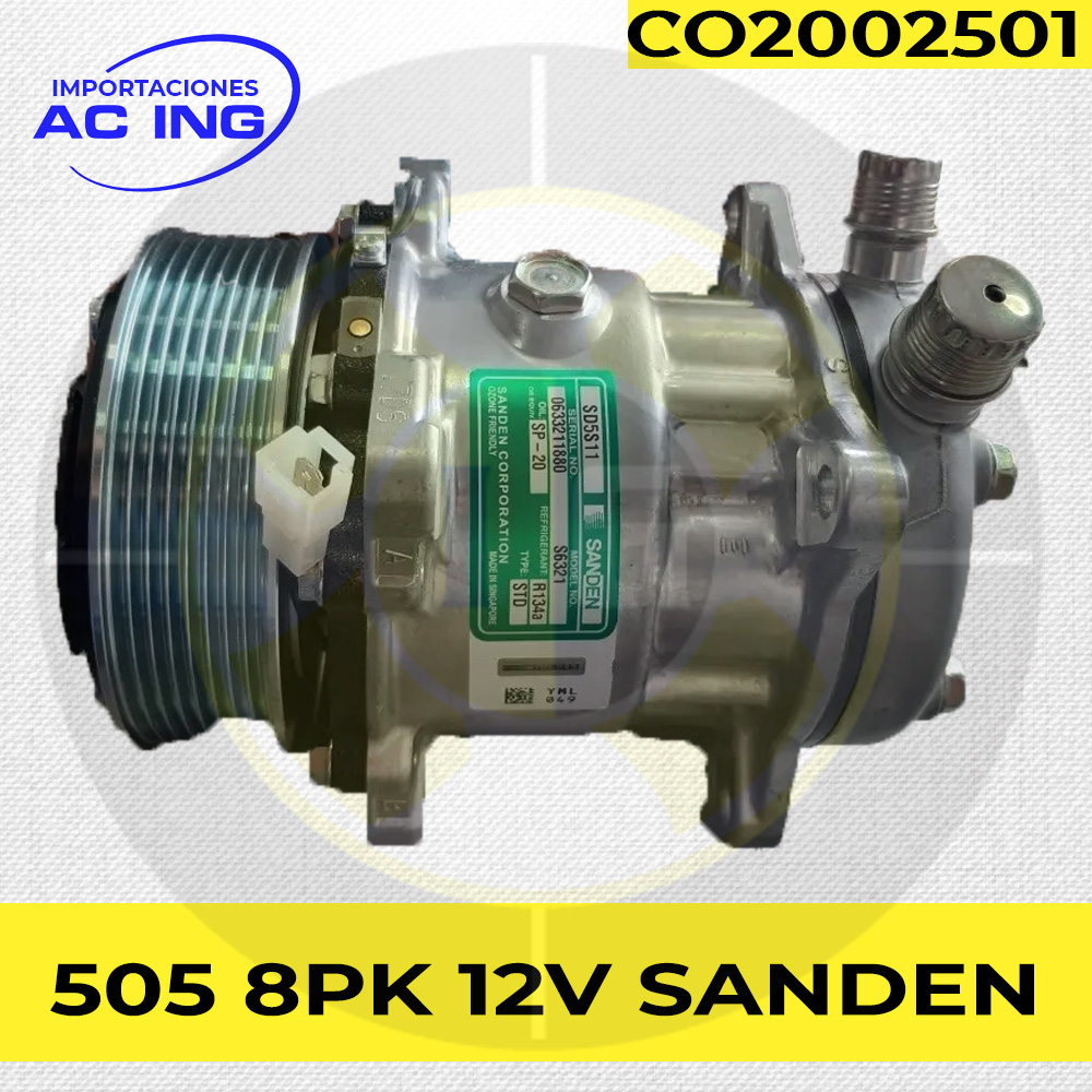 COMPRESOR 505 8PK M/C SANDEN REF CO2002501 – IMPORTACIONES AC ING